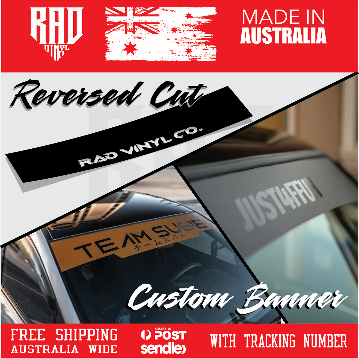 Custom REVERSED CUT Sun Strip Windshield Banner – radvinylco.