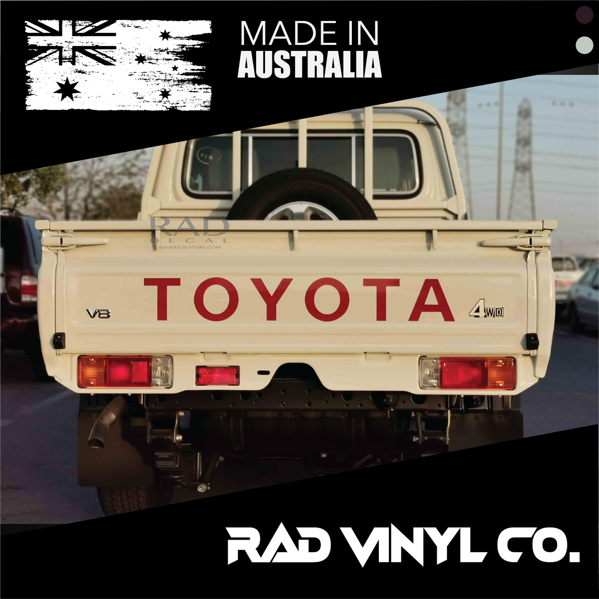 TOYOTA Land Cruiser 70 Series Pick Up Truck Tailgate | Vinyl Sticker D ...