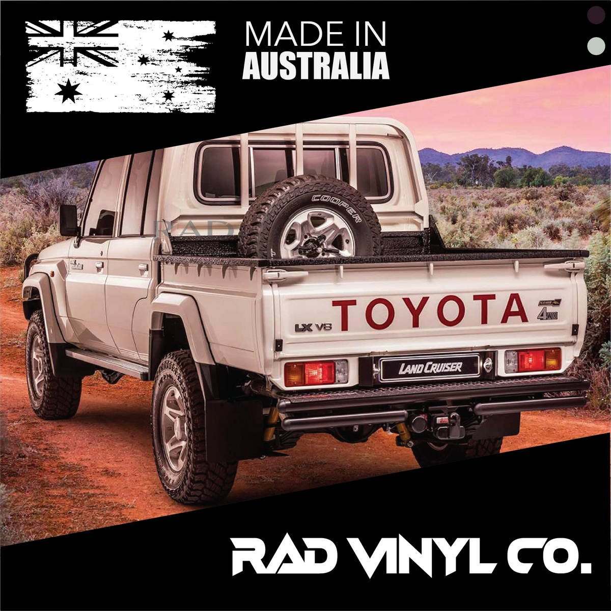 TOYOTA Land Cruiser 70 Series Pick Up Truck Tailgate | Vinyl Sticker D ...
